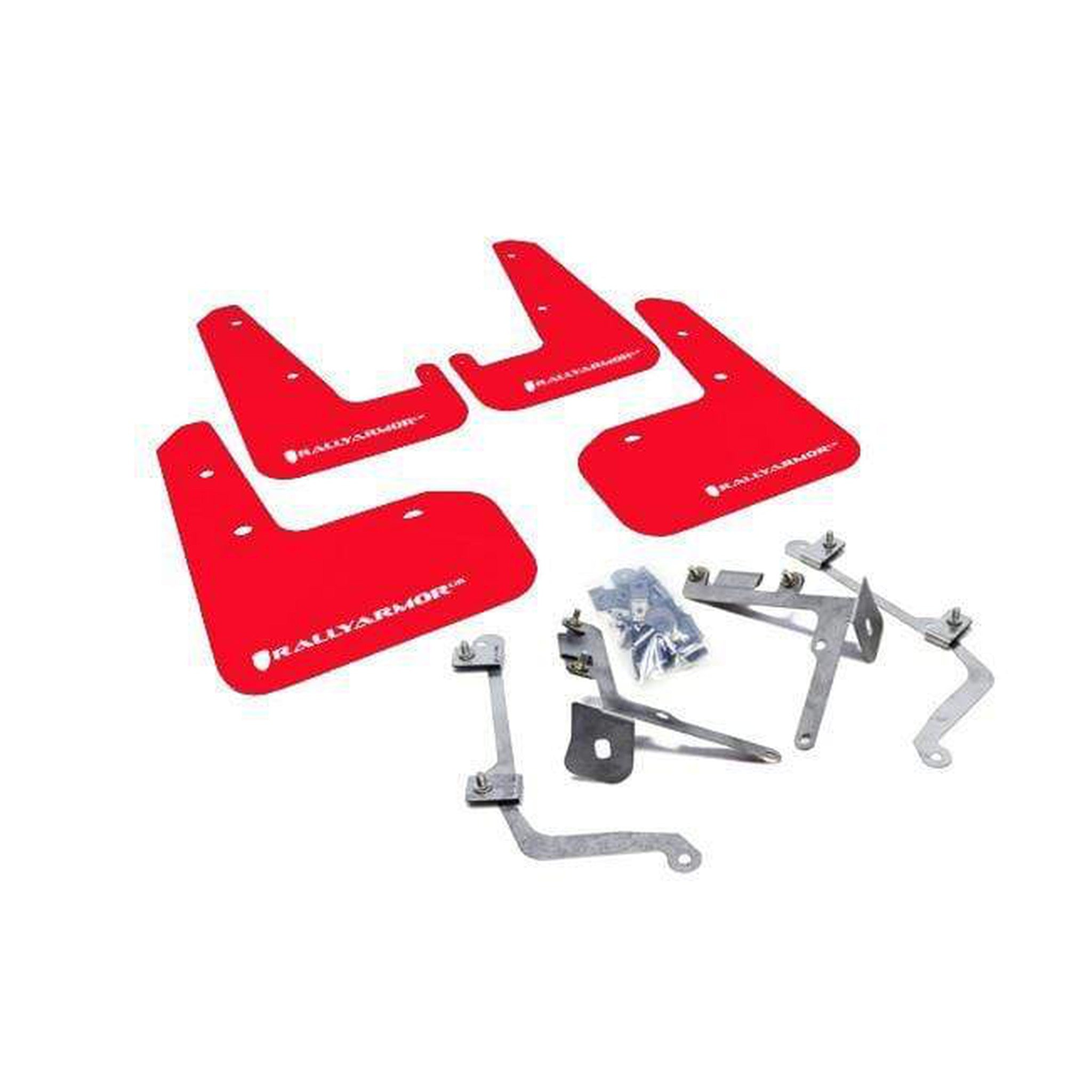 Rally Armor Mud Flaps Red w/ White Logo Subaru WRX / STI 2011-2014 Sed ...